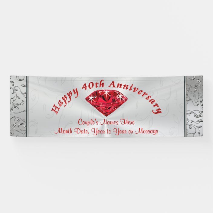 Personalised Ruby 40th Anniversary Banners | Zazzle.co.uk