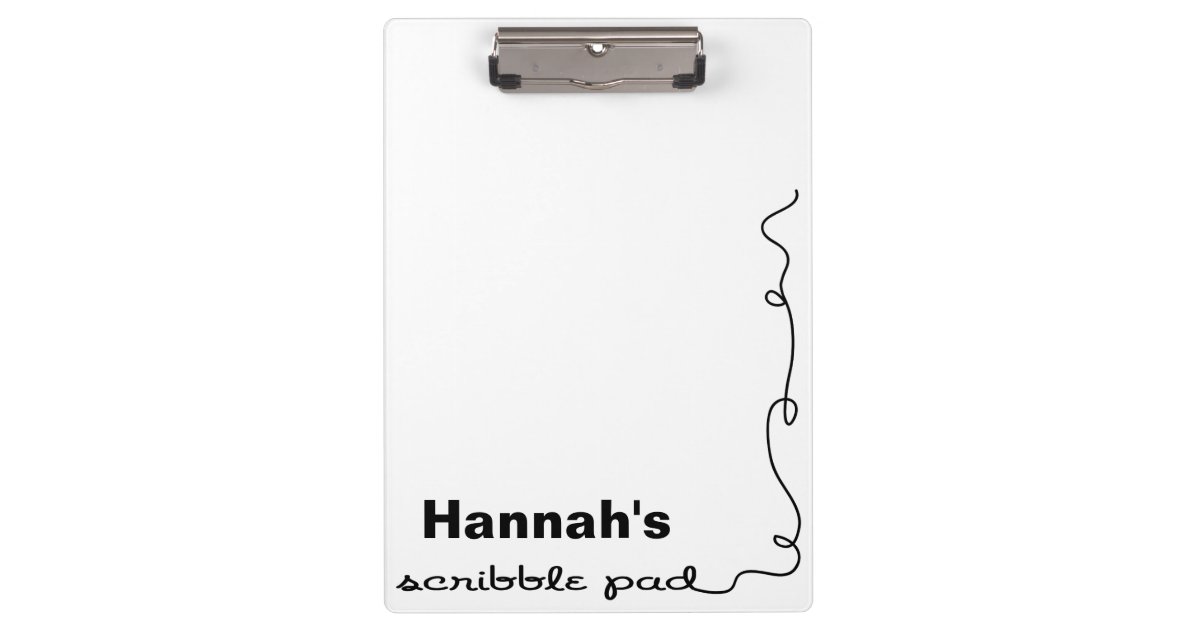 Personalised Scribble Pad Clipboard | Zazzle