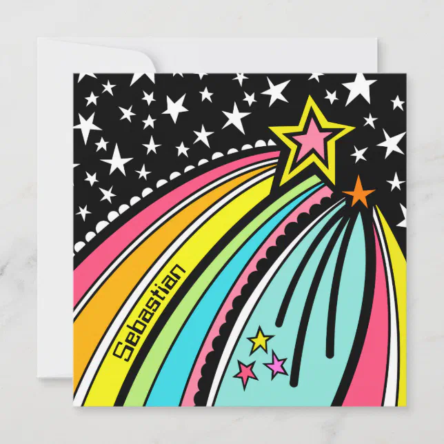 Personalised Shooting Star Birthday Invitation | Zazzle