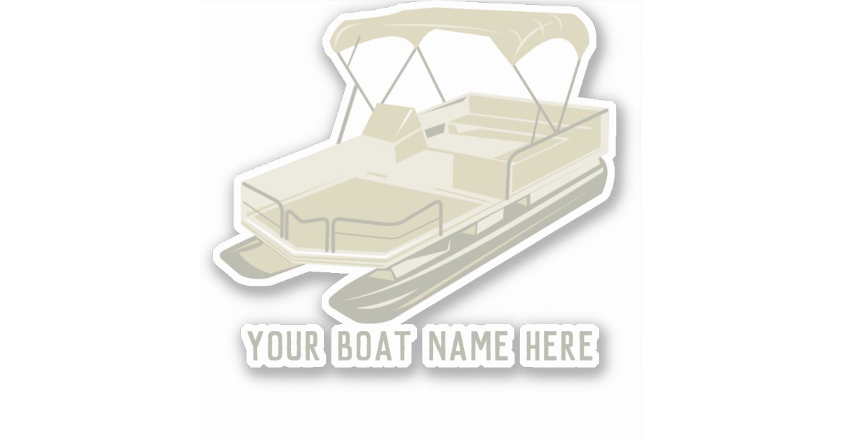 Personalised Tan Pontoon Boat Decal Sticker | Zazzle