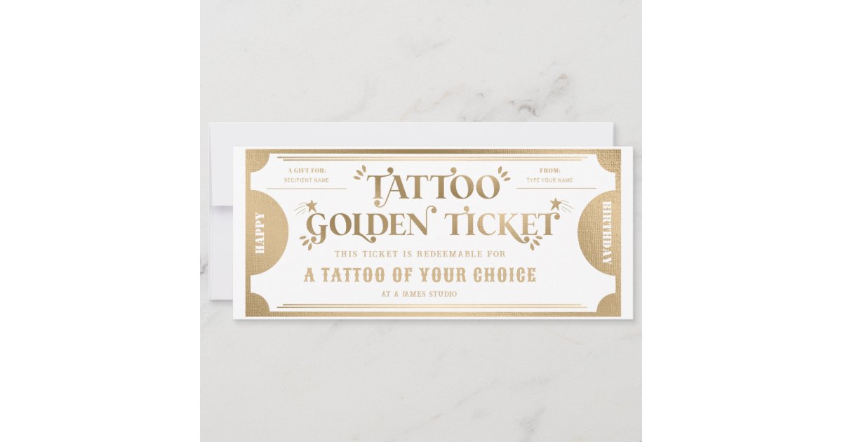 Personalised Tattoo Gift Voucher Template | Zazzle