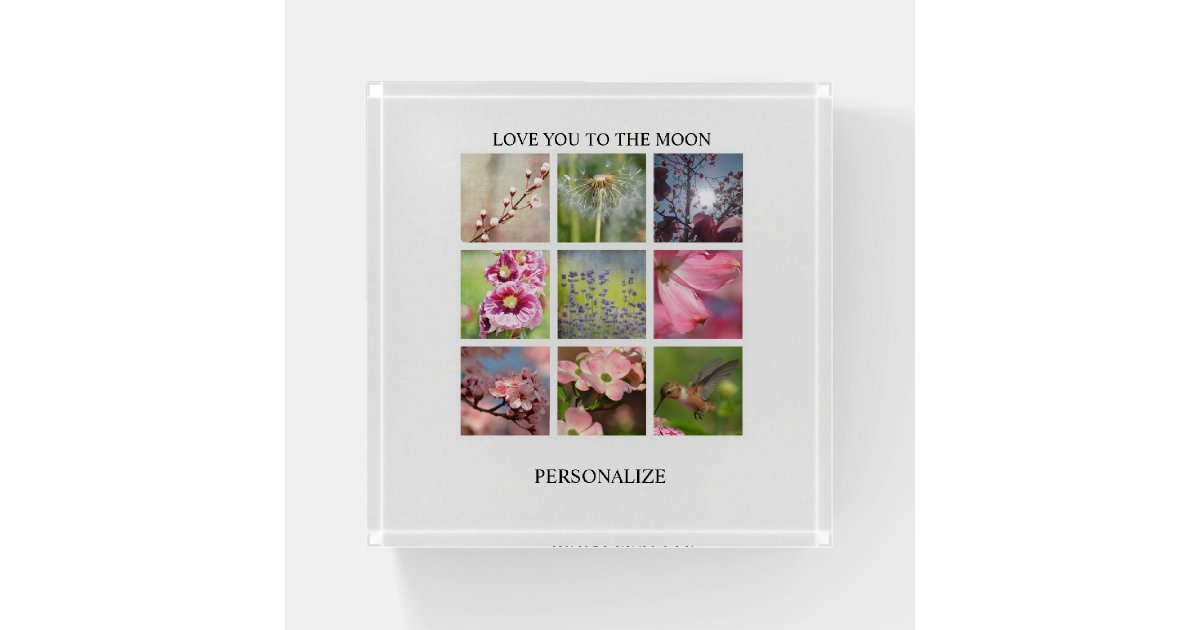 Personalised Text and Photo Collage Paperweight | Zazzle