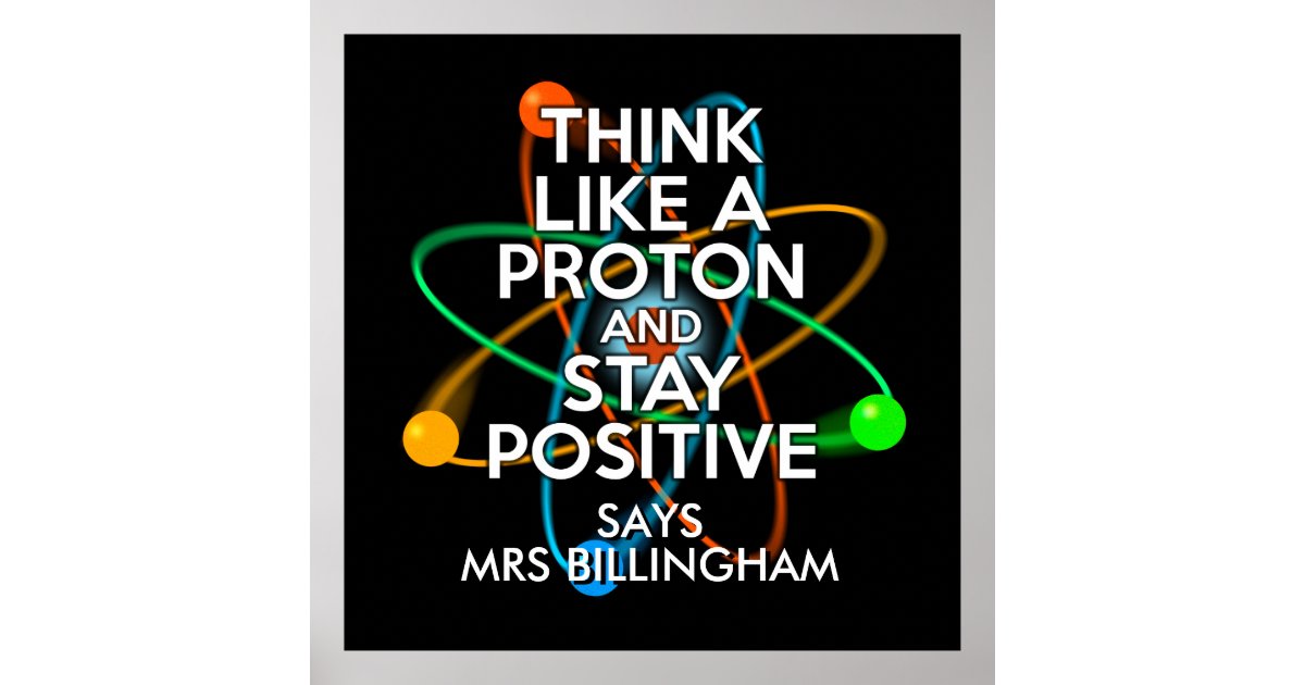 Personalised Think like a proton Science Poster | Zazzle
