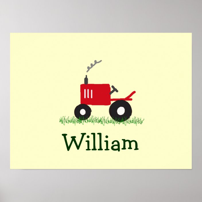 Personalised Tractor Wall Art: Red Tractor Poster | Zazzle.co.uk