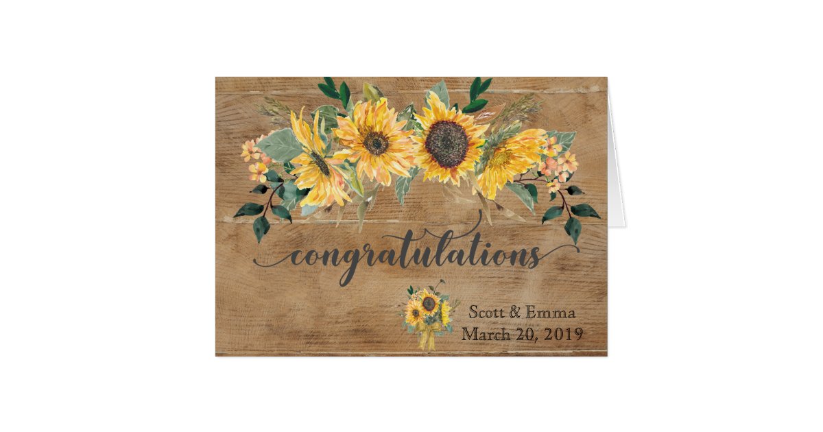 Personalised Wedding Congratulations Rustic Wood | Zazzle