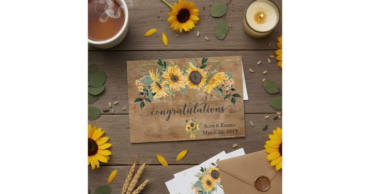 Personalised Wedding Congratulations Rustic Wood | Zazzle