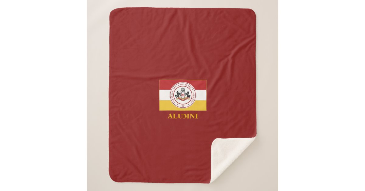 PERSONALIZED ALUMNI Red Sherpa PMC Flag Blanket | Zazzle