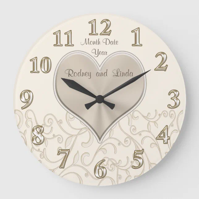 Personalized Wedding Wall Clocks or Anniversary | Zazzle
