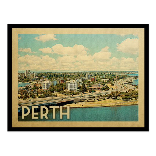 Perth Australia Vintage Travel Postcard | Zazzle.co.uk