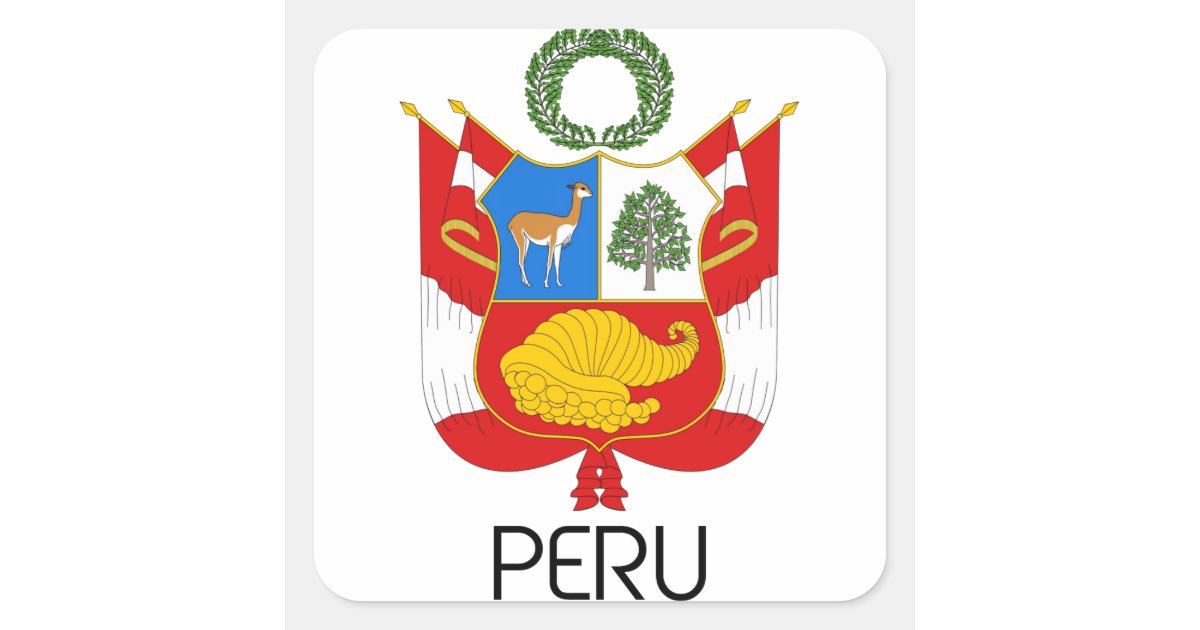 PERU - emblem/flag/coat of arms/symbol Square Sticker | Zazzle