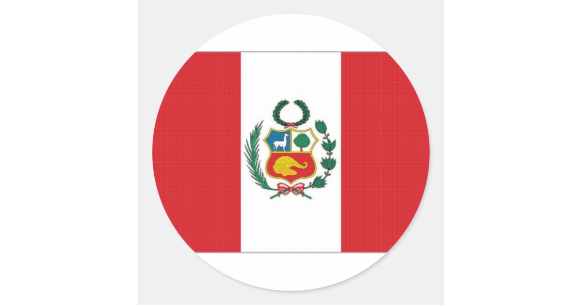 Peru National Flag Classic Round Sticker | Zazzle