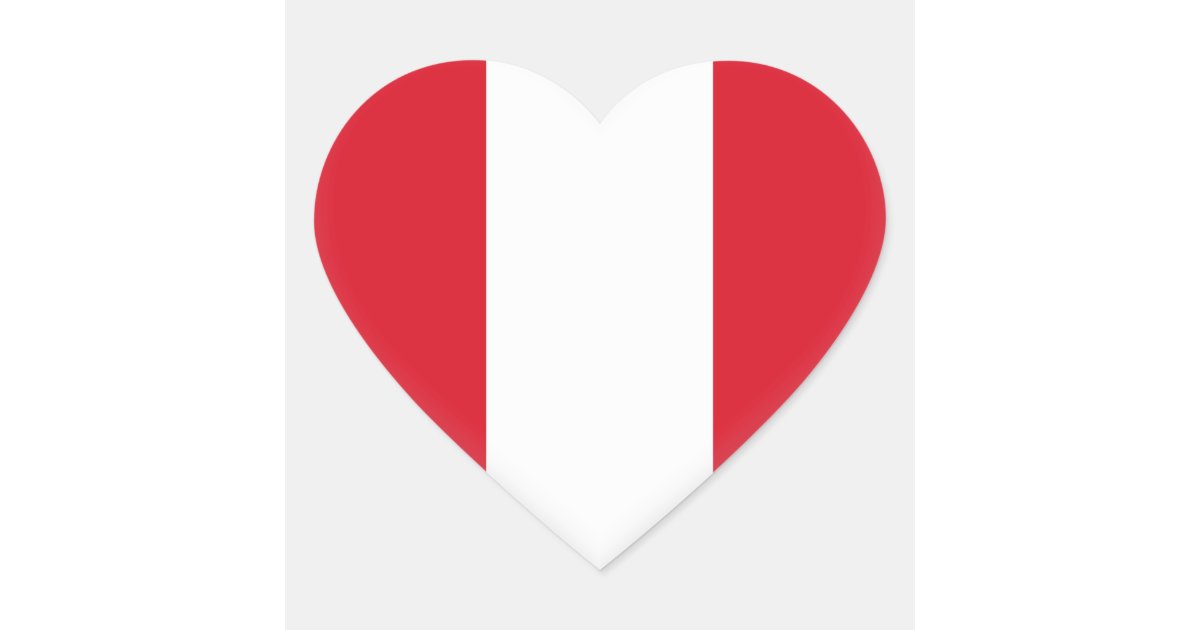 Peru (Peruvian) Flag Heart Sticker | Zazzle
