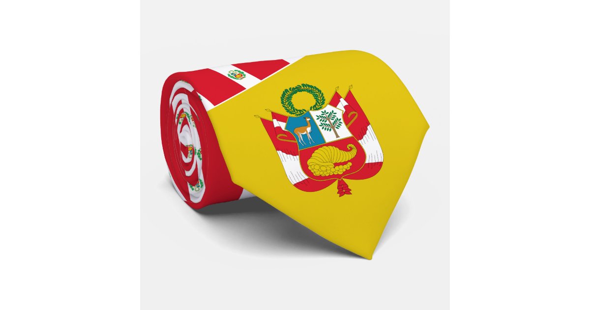 Peruvian Flag & Coat of Arms, Flag of Peru Tie | Zazzle