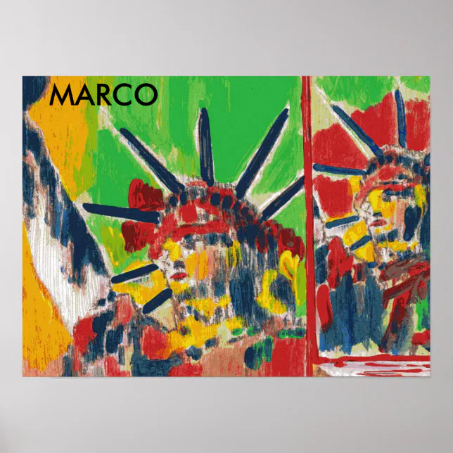 Peter Max style original signed acrylic painting Poster | Zazzle