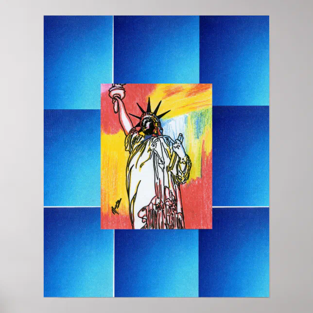 Peter Max style original signed acrylic painting Poster | Zazzle