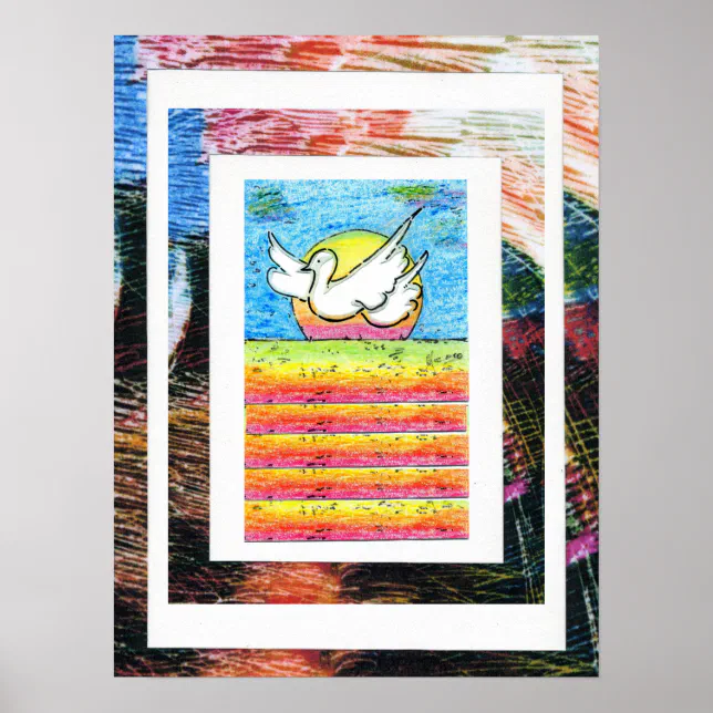 Peter Max style original signed acrylic painting Poster | Zazzle