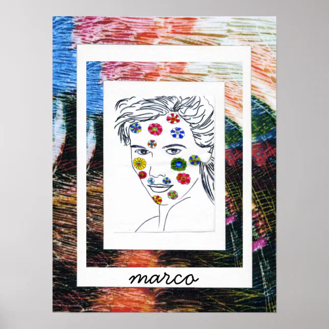 Peter Max style original signed painting Poster | Zazzle