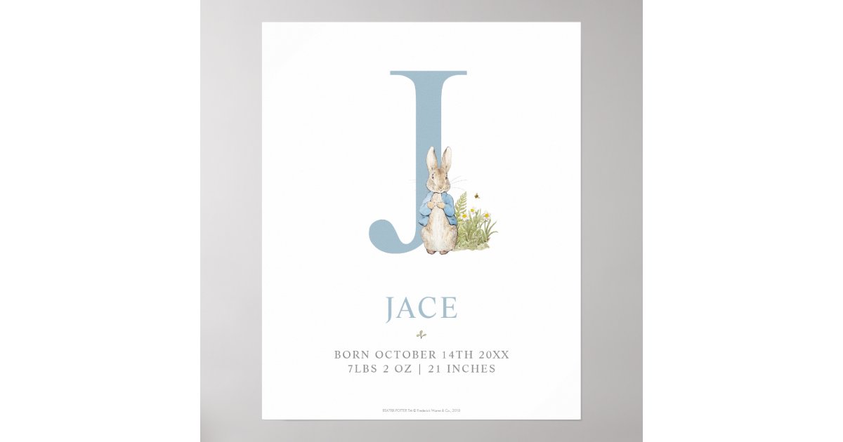 Peter Rabbit | Personalized Letter J Poster | Zazzle