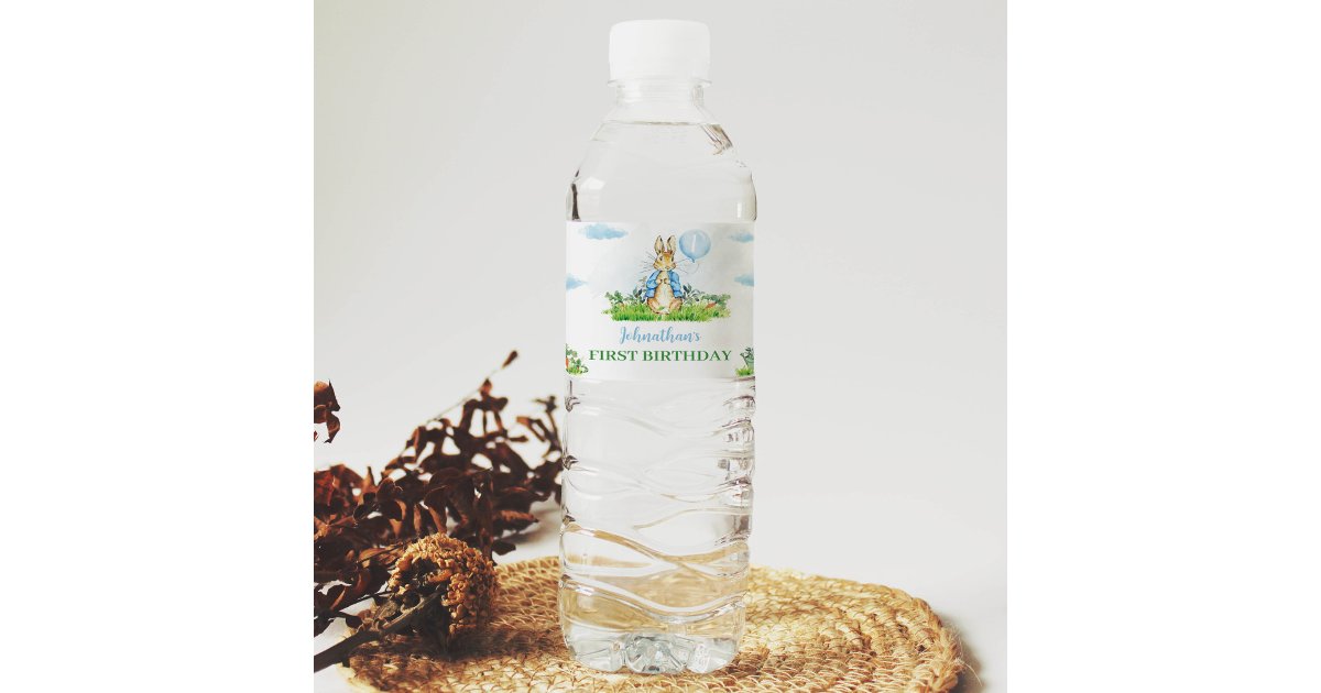 Peter Rabbit Water Bottle Label Birthday Party | Zazzle