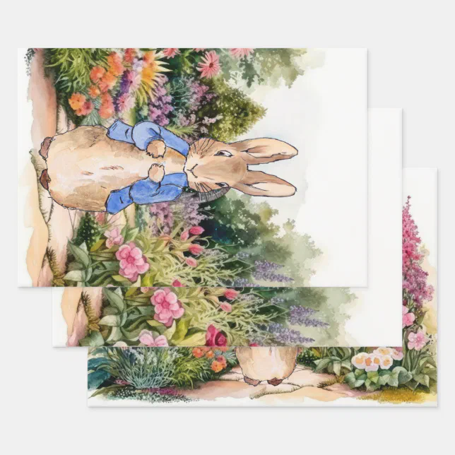 Peter the Rabbit in his garden Wrapping Paper Sheet | Zazzle