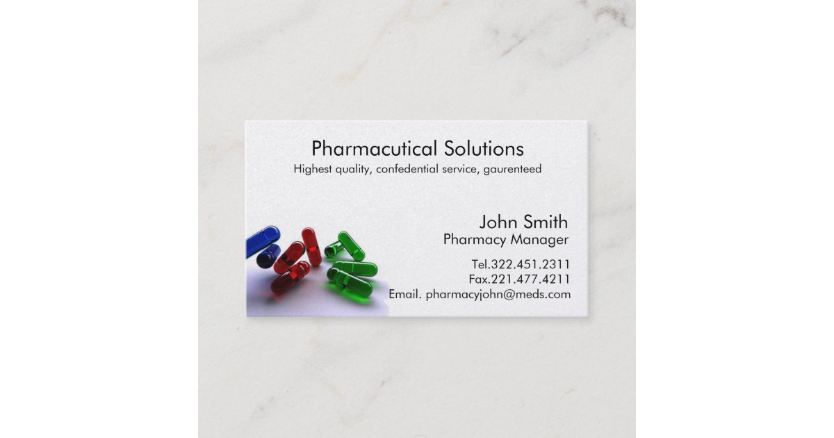 Pharmacy Pharmacist Business Card | Zazzle