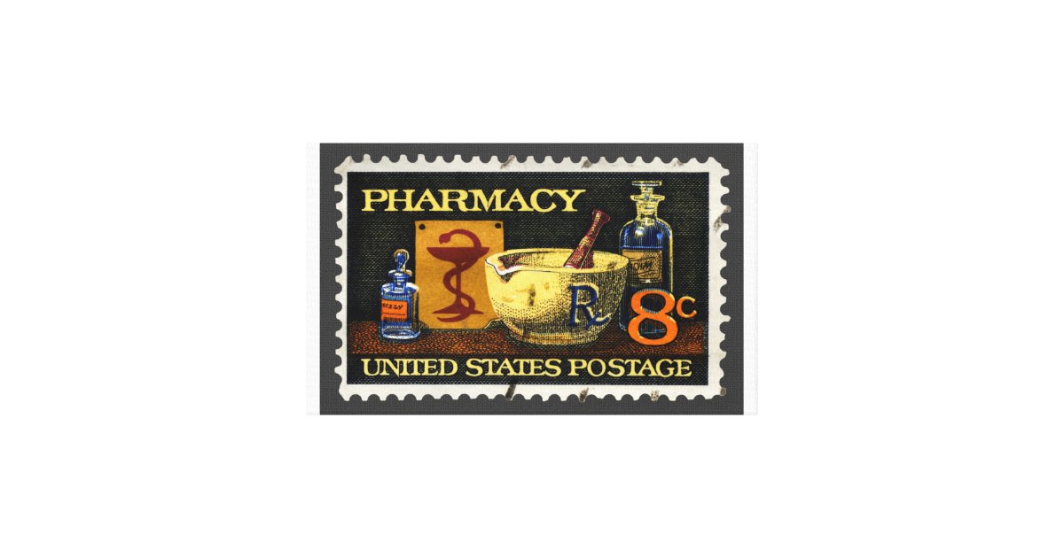 Pharmacy Stamp With Bowl Of Hygeia Canvas Print | Zazzle