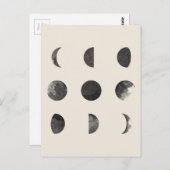 Phases of the Moon Lunar Watercolor Postcard | Zazzle