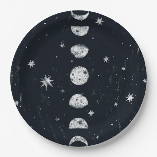 Phases of the moon paper plate | Zazzle.co.uk