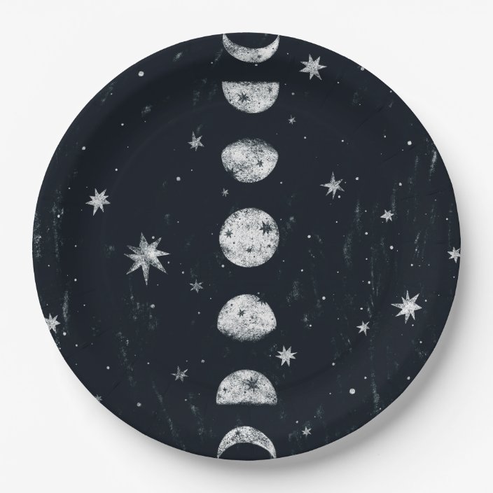 Phases of the moon paper plate | Zazzle.co.uk