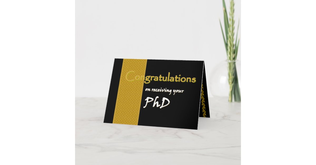 PhD Congratulations Custom Name Card | Zazzle