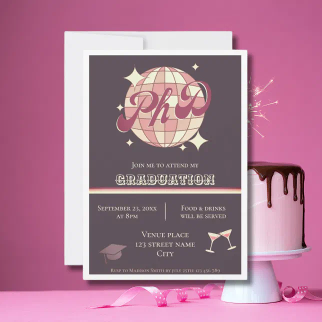 PhD graduation day doctoral thesis Invitation | Zazzle