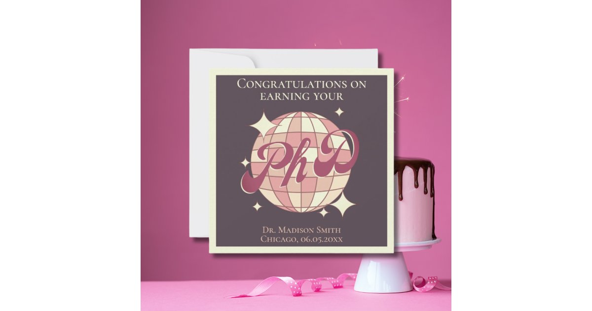 PhD graduation thesis defence congratulation card | Zazzle