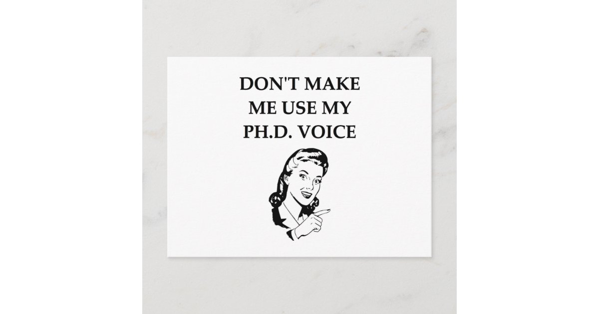 phd joke postcard | Zazzle