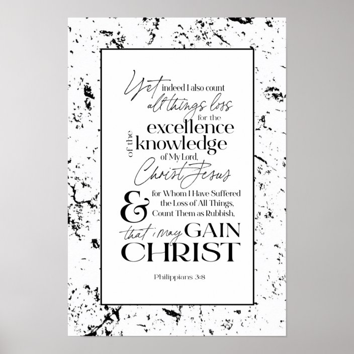 PHILIPPIANS 3:8 Bible Verse Art Poster | Zazzle.co.uk