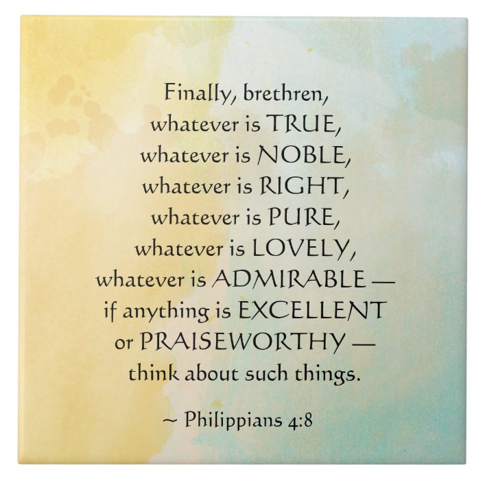 Philippians 4:8 Whatever is True, Tile | Zazzle.co.uk