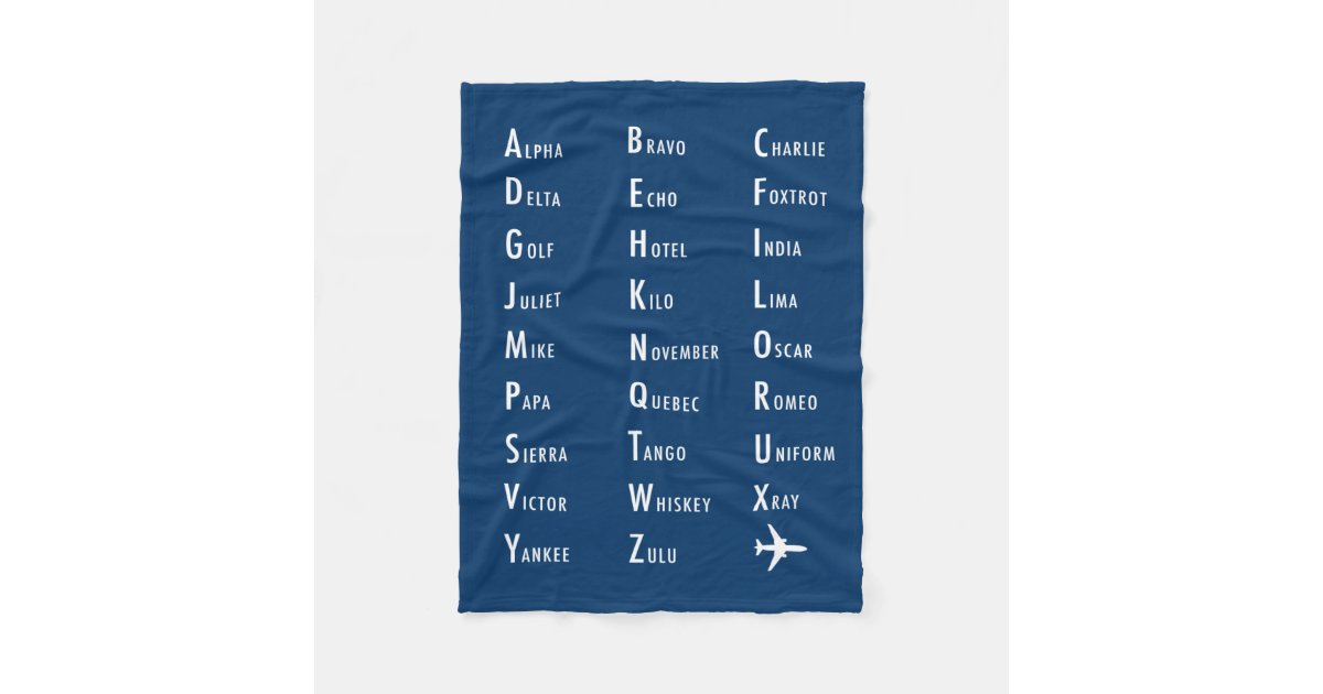 Phonetic Alphabet Aviation Fleece Blanket | Zazzle