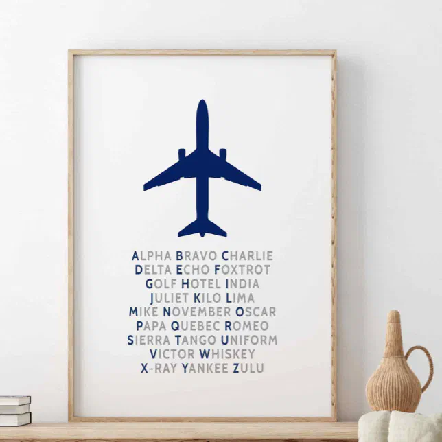 Phonetic Alphabet, Aviation Wall Art, Pilot Gift Poster | Zazzle