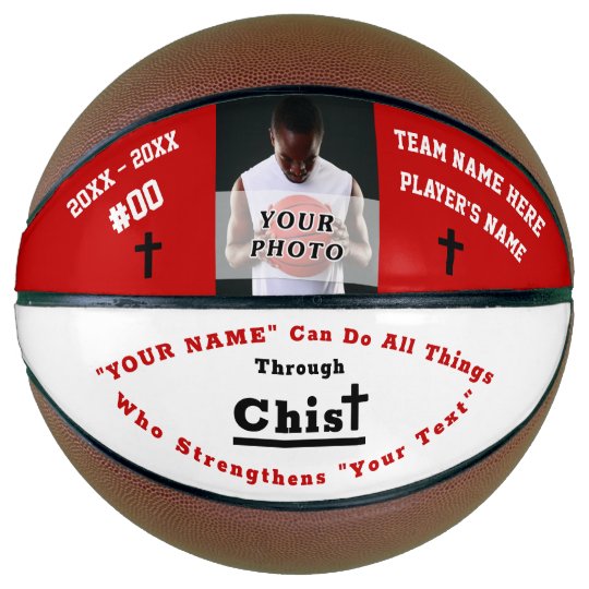 Photo and Personalised Bible Verse Basketball | Zazzle.co.uk