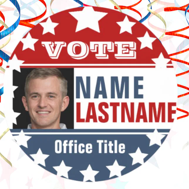 Photo Election Campaign Classic Round Sticker | Zazzle