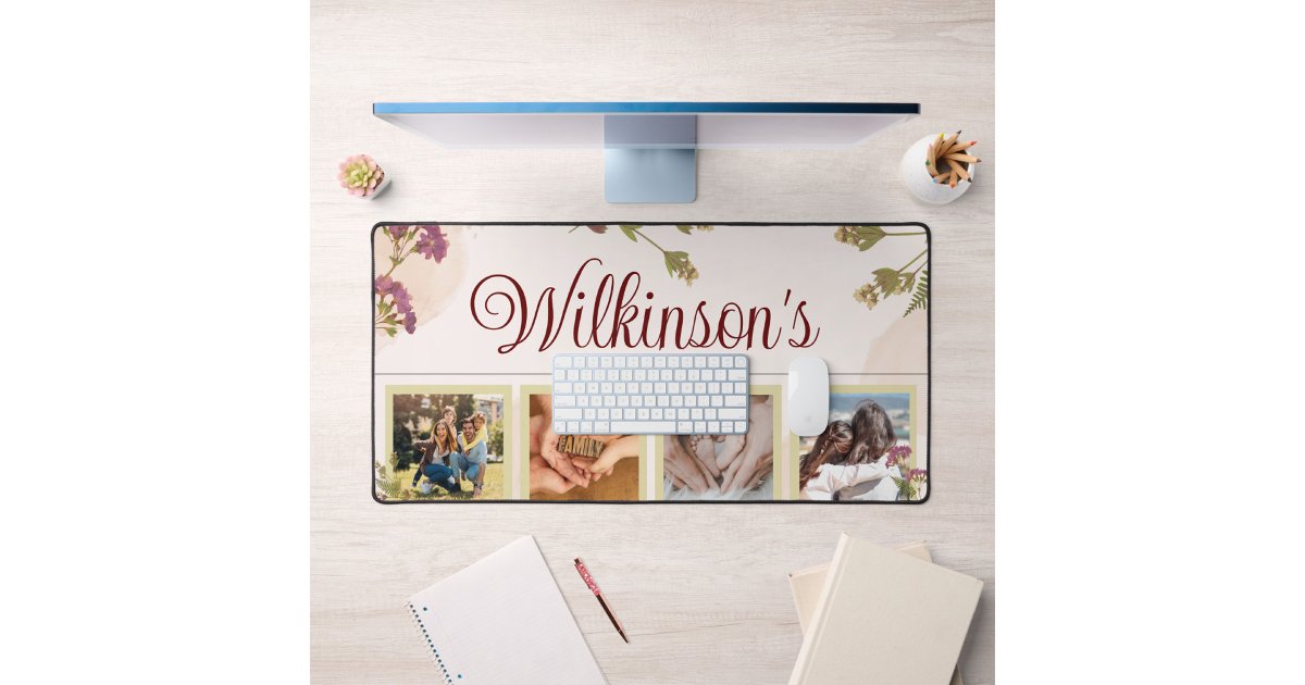 Photo Family Personalised Desktop Mat, Mouse Pad | Zazzle