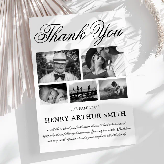 Photo Funeral Thank You | Memorial Service Card | Zazzle