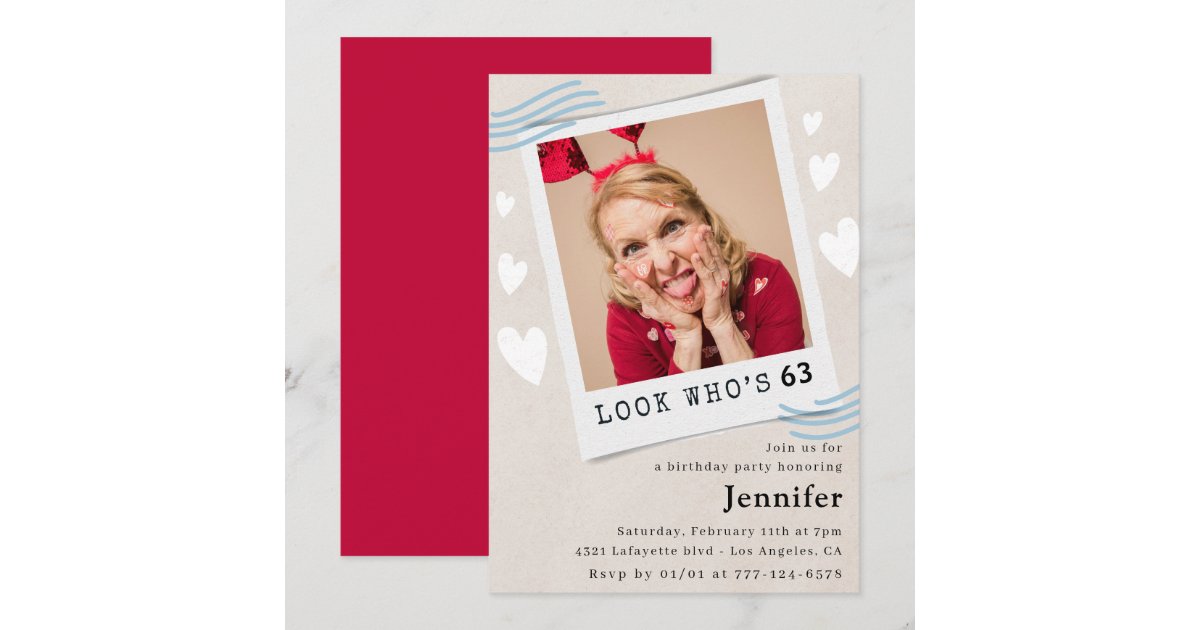 Photo Look who's turning 63rd birthday Invitation | Zazzle