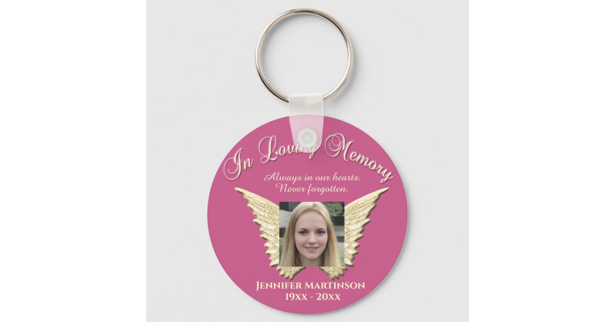 Photo Memorial in Loving Memory Key Ring | Zazzle