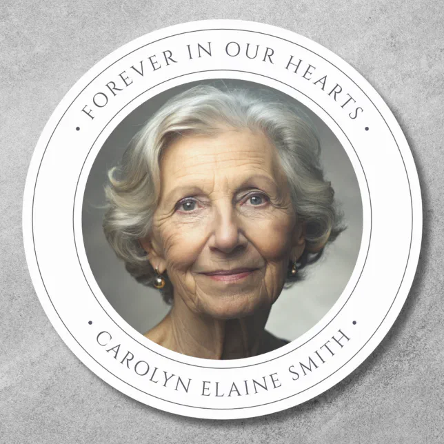 Photo Memorial Remembrance Classic Round Sticker | Zazzle