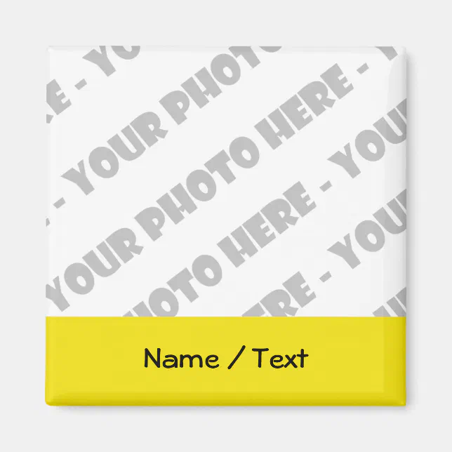 Photo & Text Square Magnet - Create Your Own | Zazzle