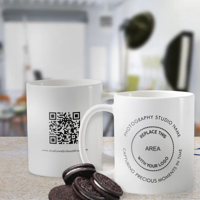 Photography Studio QR Code Logo Quote Coffee Mug | Zazzle
