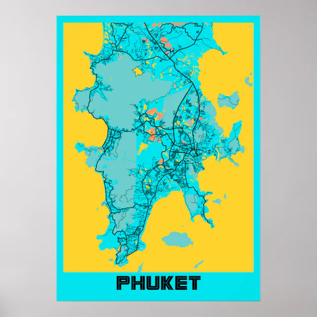 Phuket - Thailand Gloria City Map Poster | Zazzle