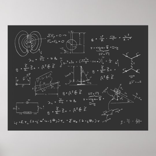 Physics diagrams and formulas poster | Zazzle.co.uk