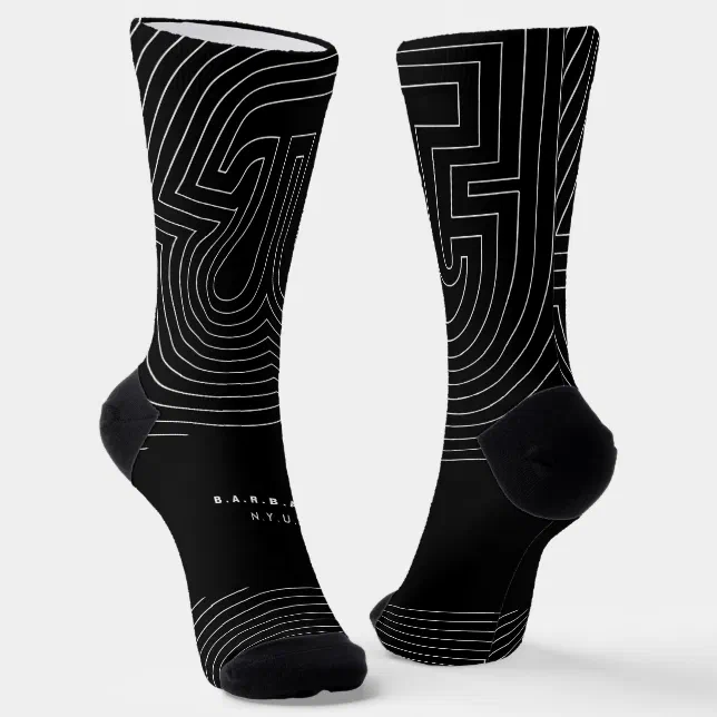 Pi Line Art Teacher's Day Back to School Monogram Socks | Zazzle