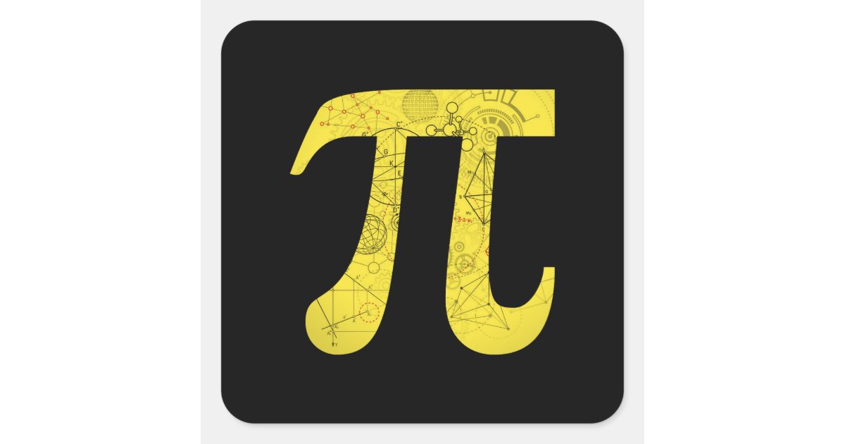 Pi - Math Symbols Square Sticker | Zazzle